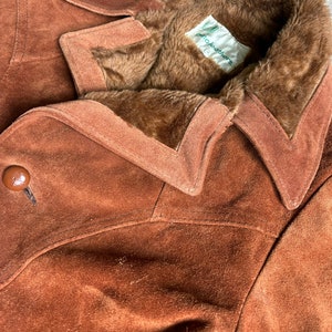 Vintage 70s Suede Western Overcoat / Jacket W/faux Fur Liner sm/med 40R ...