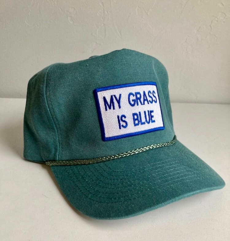 My Grass is Blue / Bluegrass Patch on Stonewashed Retro Rope - Etsy
