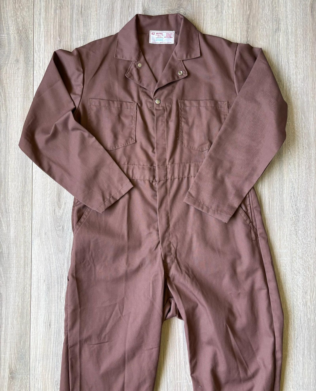 Vintage 60s Industrial / Union Made Brown Mechanic Coveralls (size ...