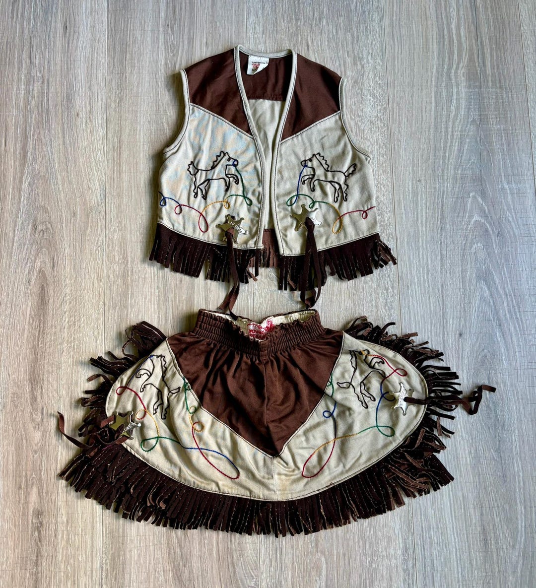 Vintage 50s Young Texas by Walls of Texas Western Sherif Vest & Fringed ...