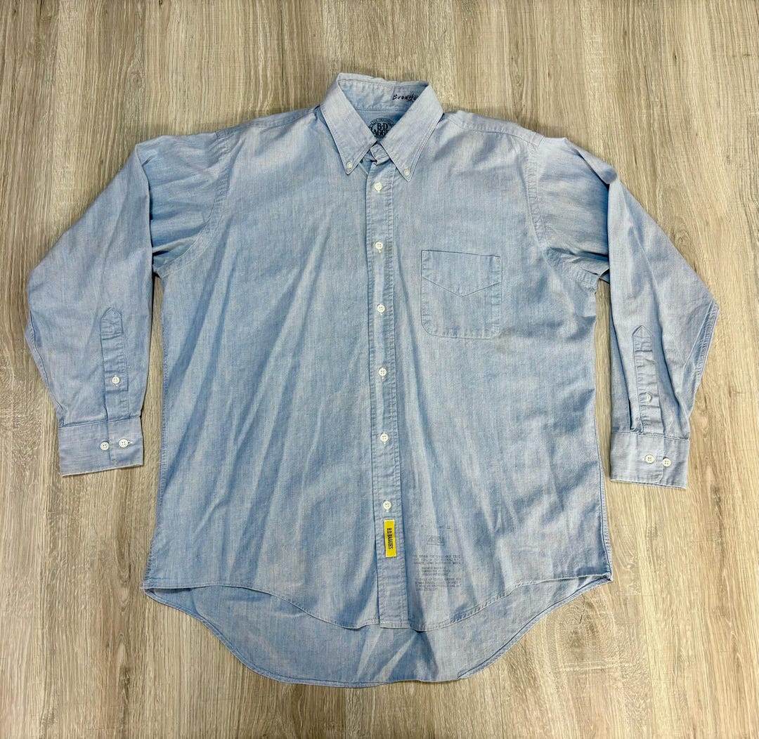 Large - Classic B.D. Baggies Chambray Button up Work Shirt (made in USA ...