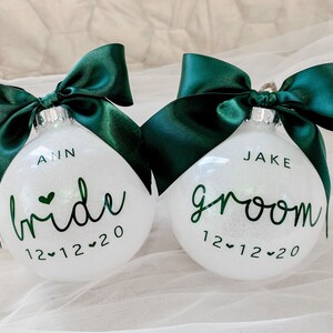 Emerald and Gold Personalized Bridesmaid Bridal Party Ornament - Etsy