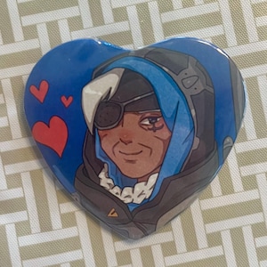 Overwatch Support Heart Button Pins | Ana, Baptiste, Brigitte, Illari ...