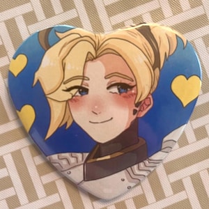 Overwatch Support Heart Button Pins | Ana, Baptiste, Brigitte, Illari ...