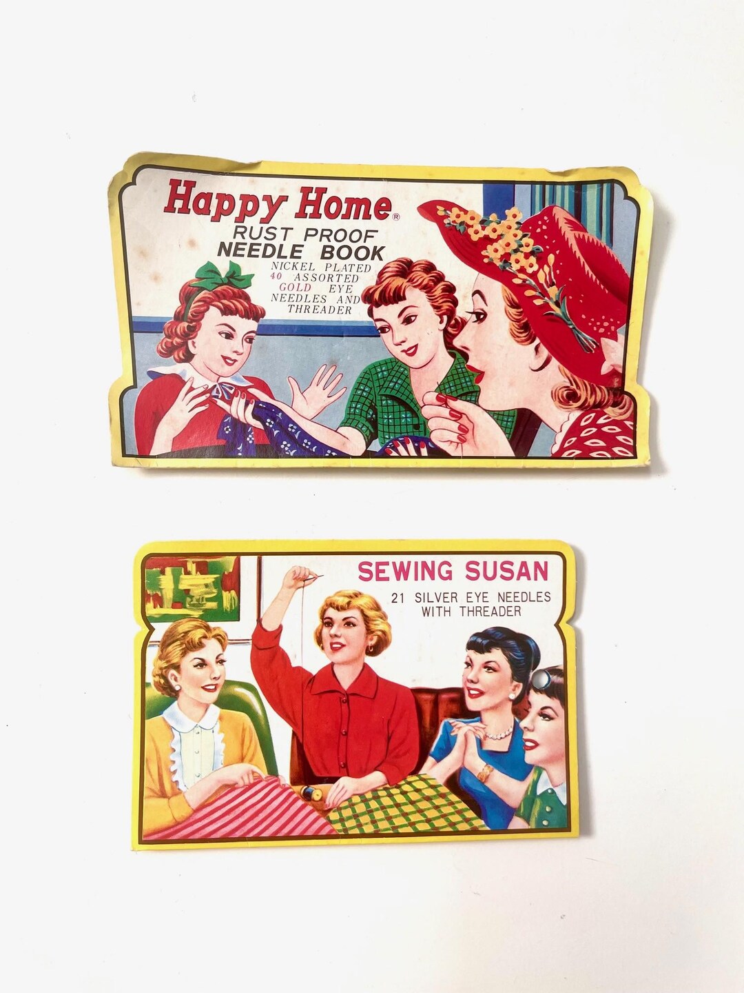 Sewing With Susan & Happy Home Vintage 1960s Needle Book Set of 2 ...