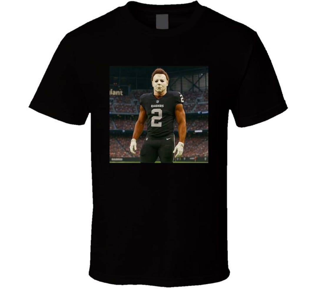 Ashton Jeanty Michael Myers Stance Halloween Mask Football Fan T Shirt ...