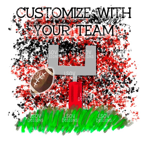 Red & Black Football Backdrop add Your Team Name digital | Etsy