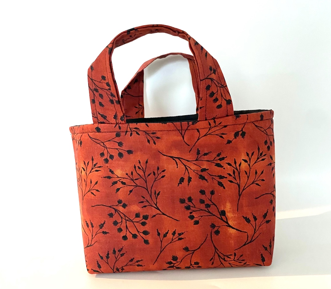 Small Tote Bag/cotton Tote Bag/small Tote With Handles/small Fall Tote ...