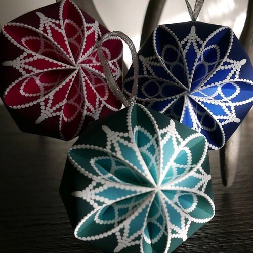 Set of 3 Easy DIY Art Deco Inspired 3D Paper Sphere Ornaments - Etsy