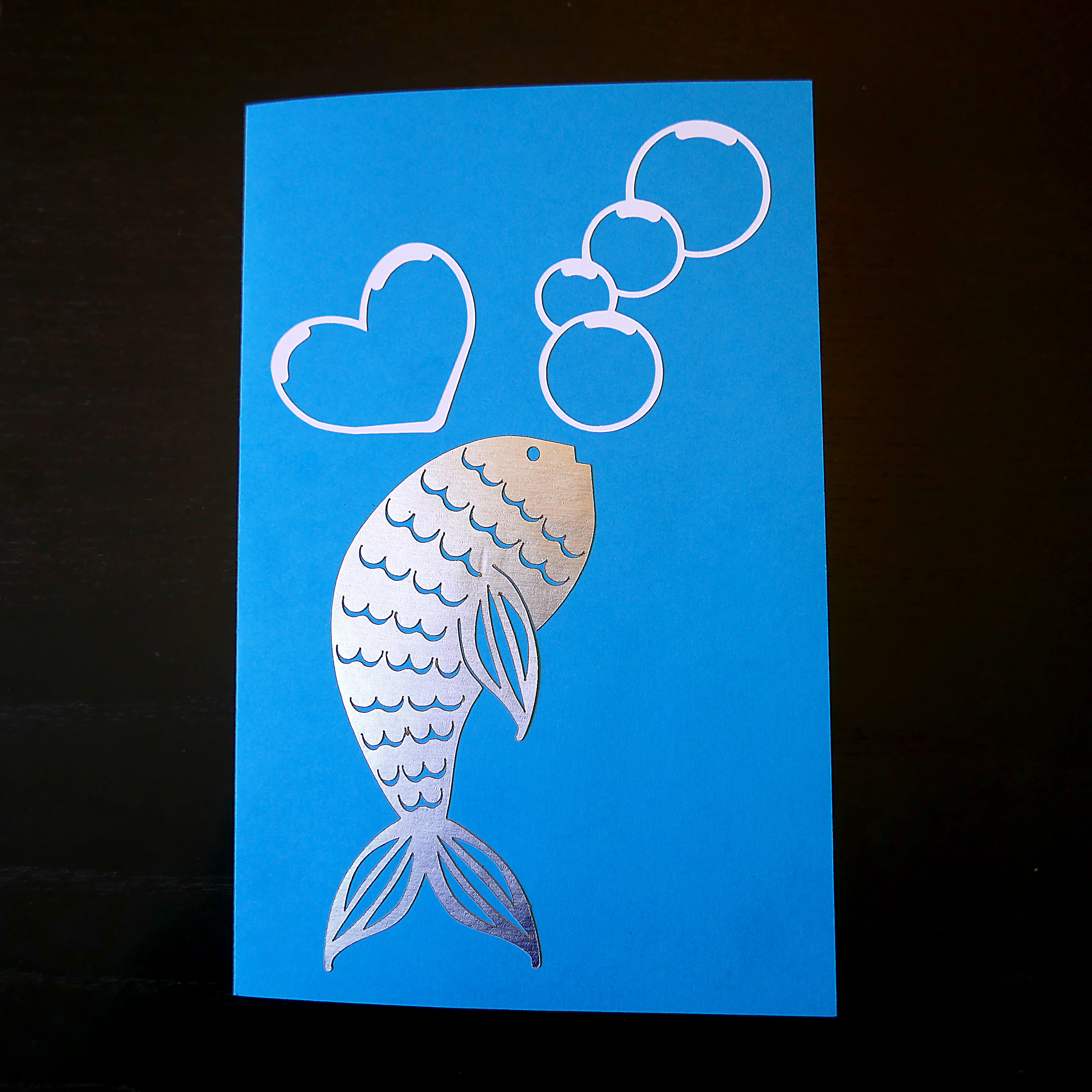 DIY Pop-up Fish Card Template SVG and PDF files for instant download