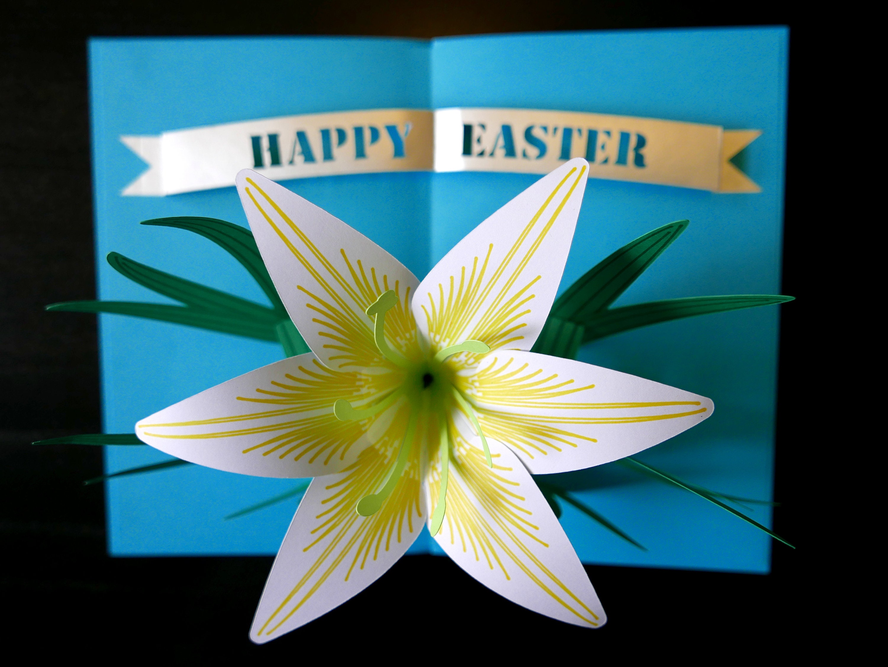 DIY Pop-up Lily Card template SVG and PDF files for instant | Etsy