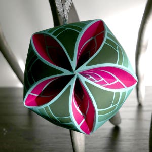 Set of 3 Easy DIY Art Deco Inspired 3D Paper Sphere Ornaments, SVG ...