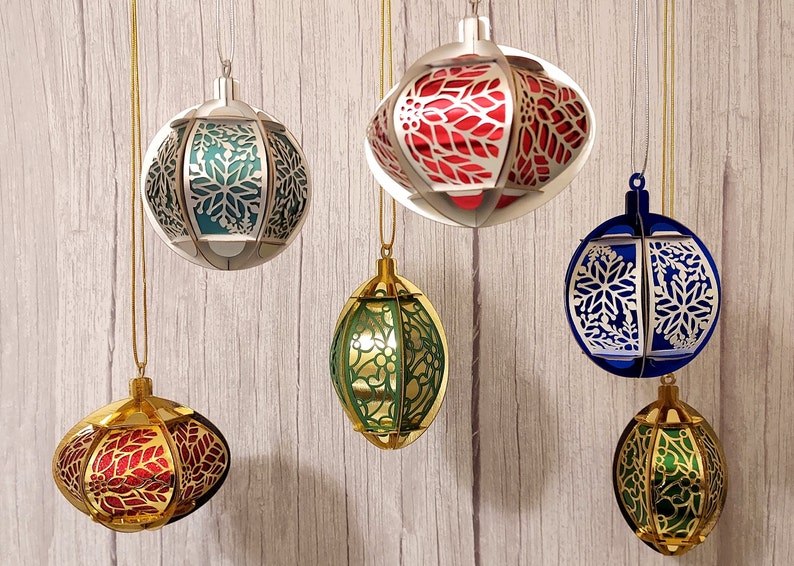 DIY Easy 3D Christmas Ornaments No Glue Template PDF and SVG File for ...