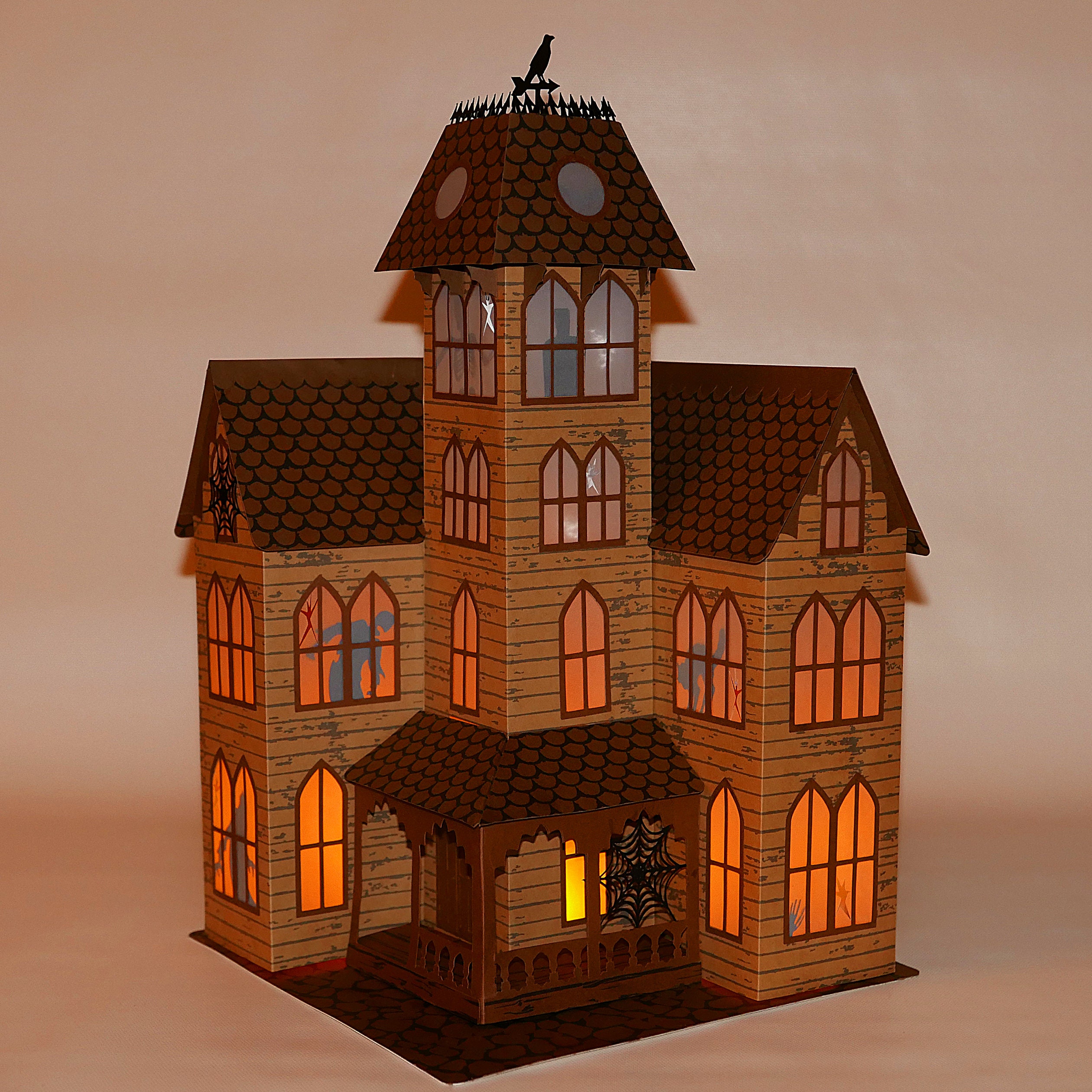 DIY Collapsible Haunted Mansion Template SVG and PDF Files for Instant ...