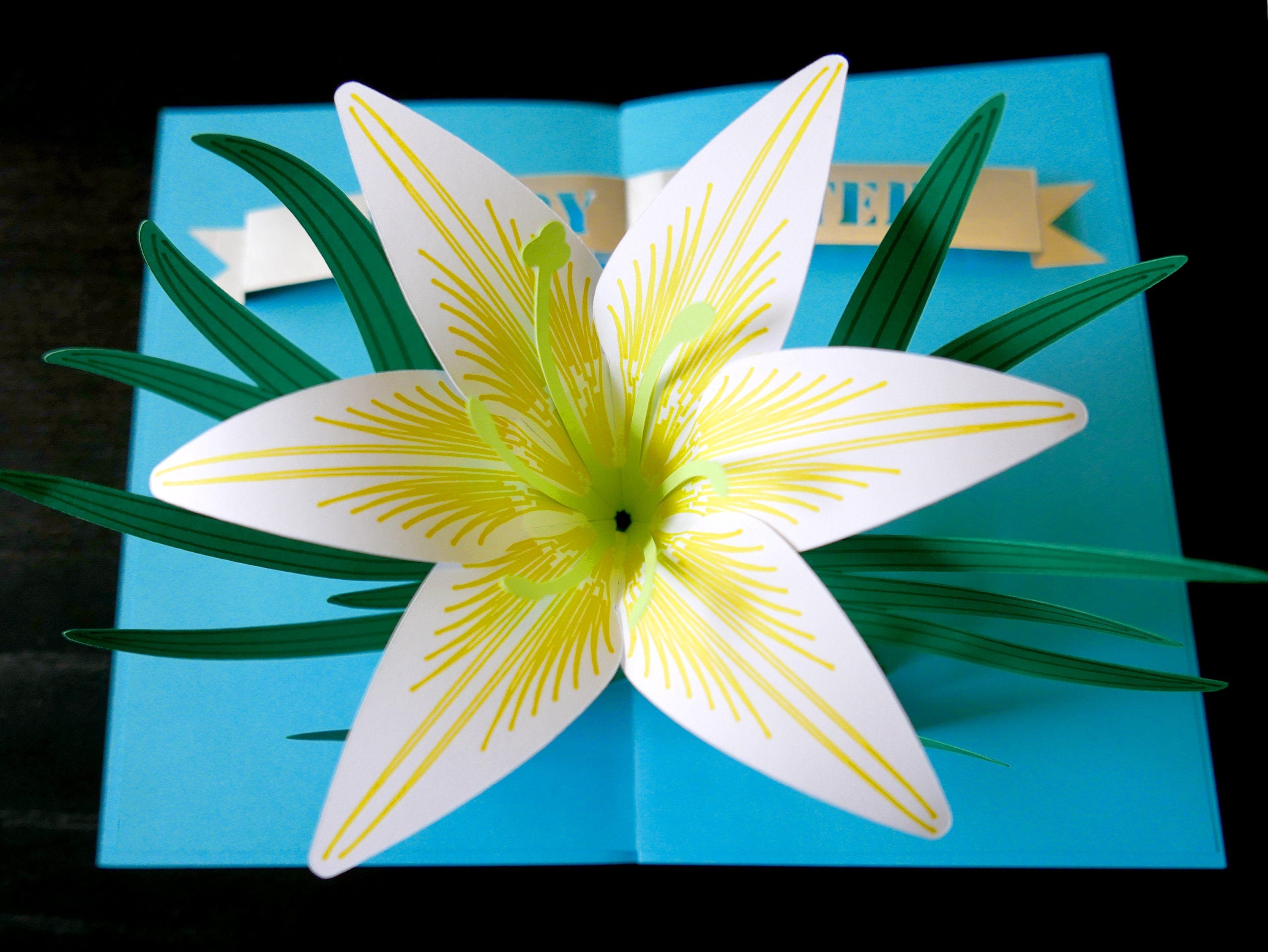 DIY Pop-up Lily Card template SVG and PDF files for instant | Etsy