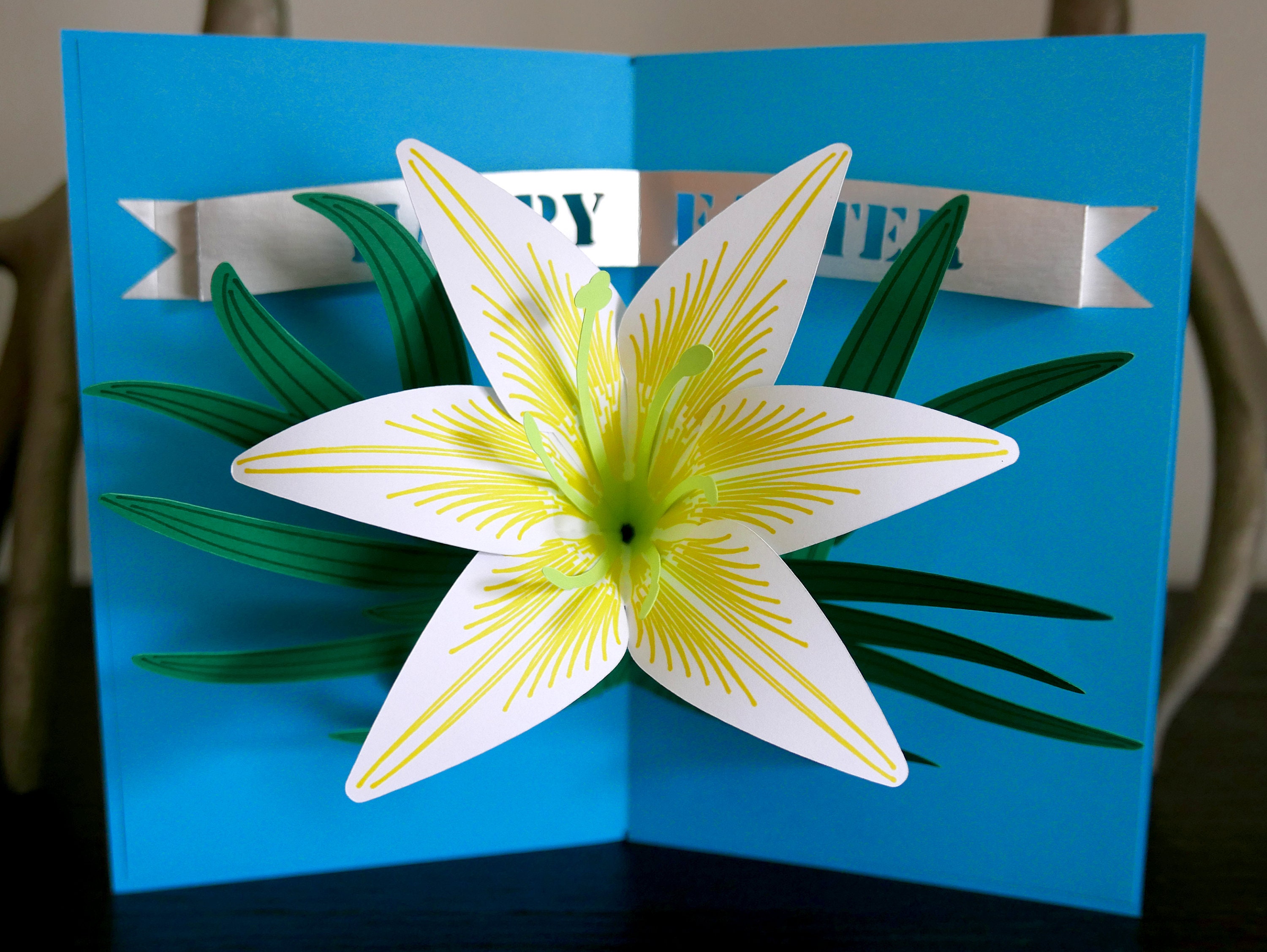 DIY Pop-up Lily Card Template SVG and PDF Files for Instant Download - Etsy
