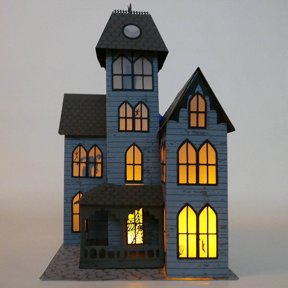 DIY Collapsible Haunted Mansion Template SVG and PDF Files for Instant ...