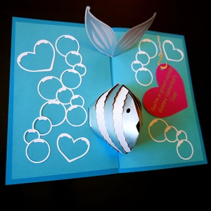 DIY Pop-up Fish Card Template SVG and PDF Files for Instant Download - Etsy