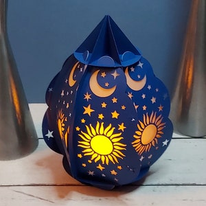 DIY Quick 3D Celestial Lantern, No Glue Template, PDF and SVG Files for ...
