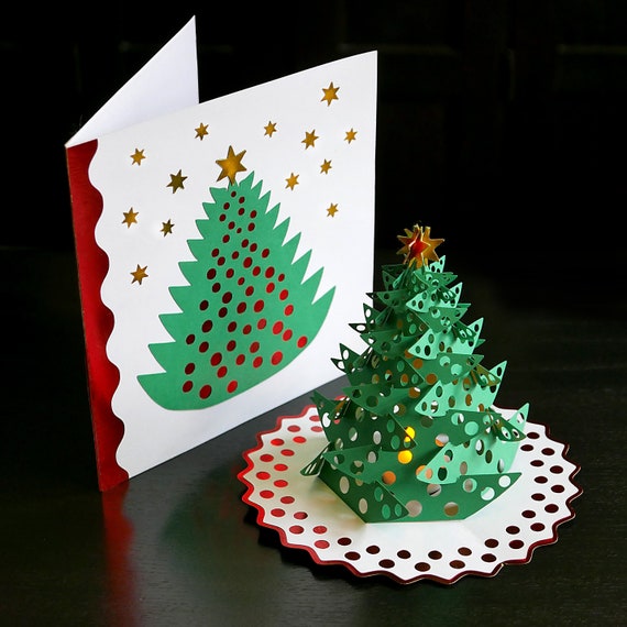 DIY Pop up Christmas Tree Card Template SVG And PDF Files For Etsy