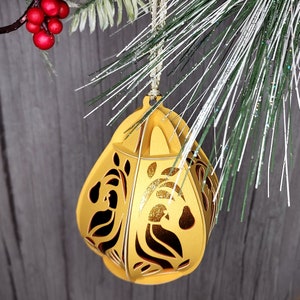 Partridge in a Pear Tree DIY Easy 3D Christmas Ornament No Glue ...