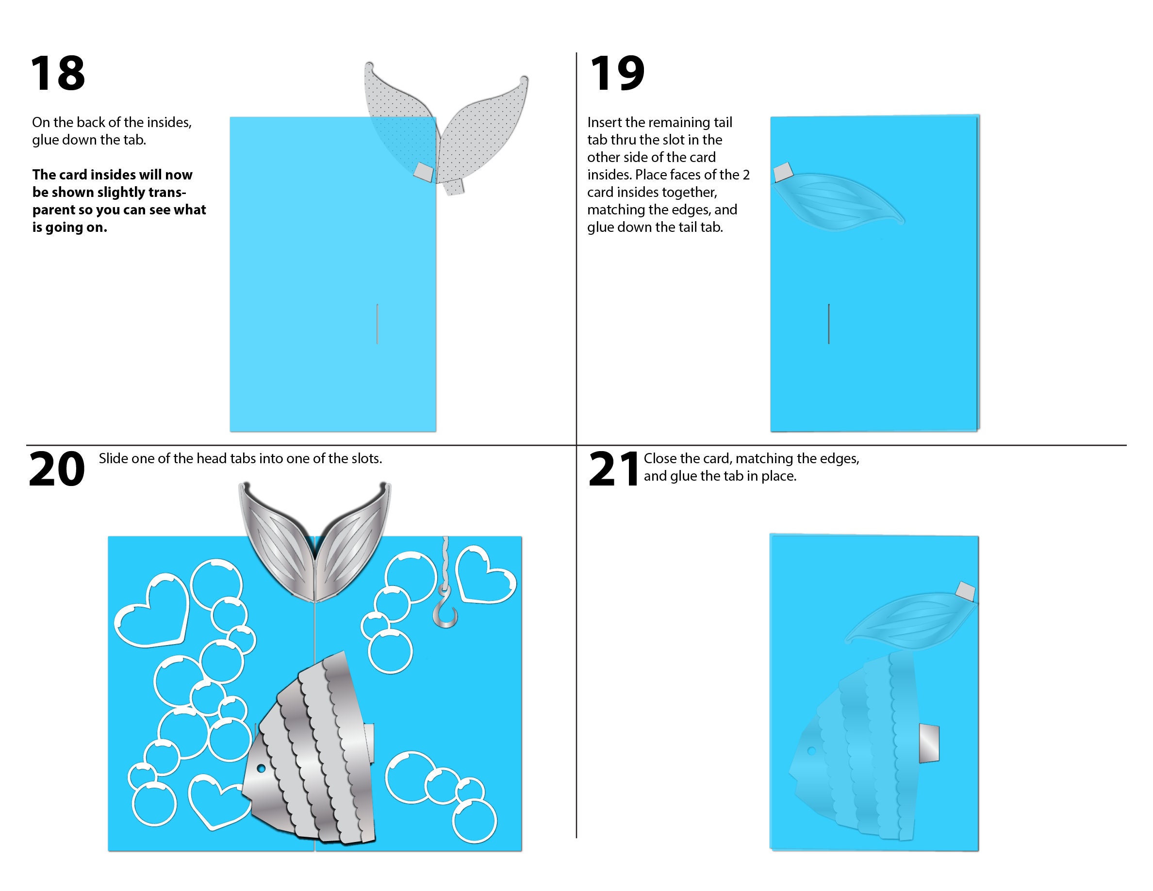 DIY Pop-up Fish Card Template SVG and PDF files for instant download