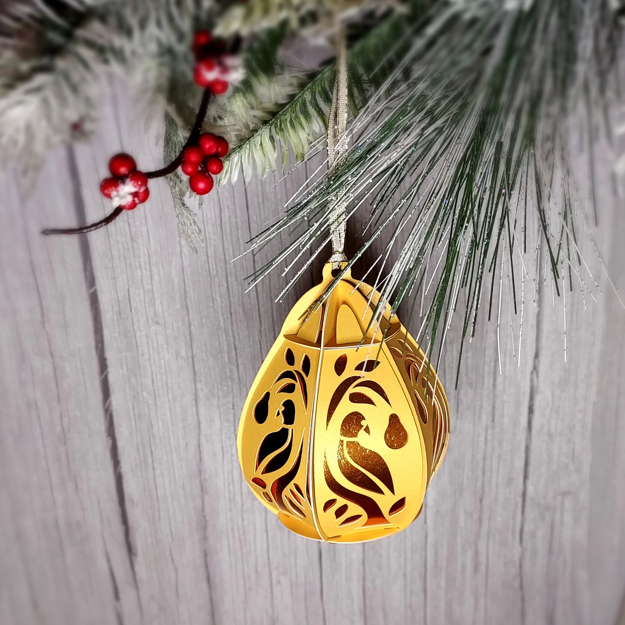 Partridge in a Pear Tree DIY Easy 3D Christmas Ornament No Glue ...