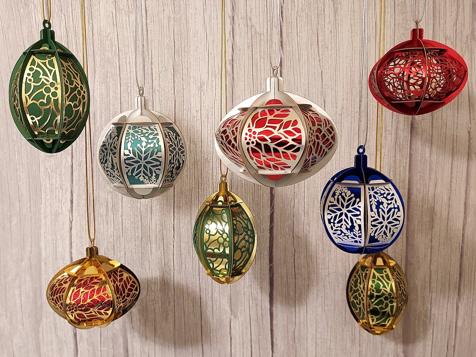 DIY Easy 3D Christmas Ornaments No Glue Template PDF and SVG - Etsy