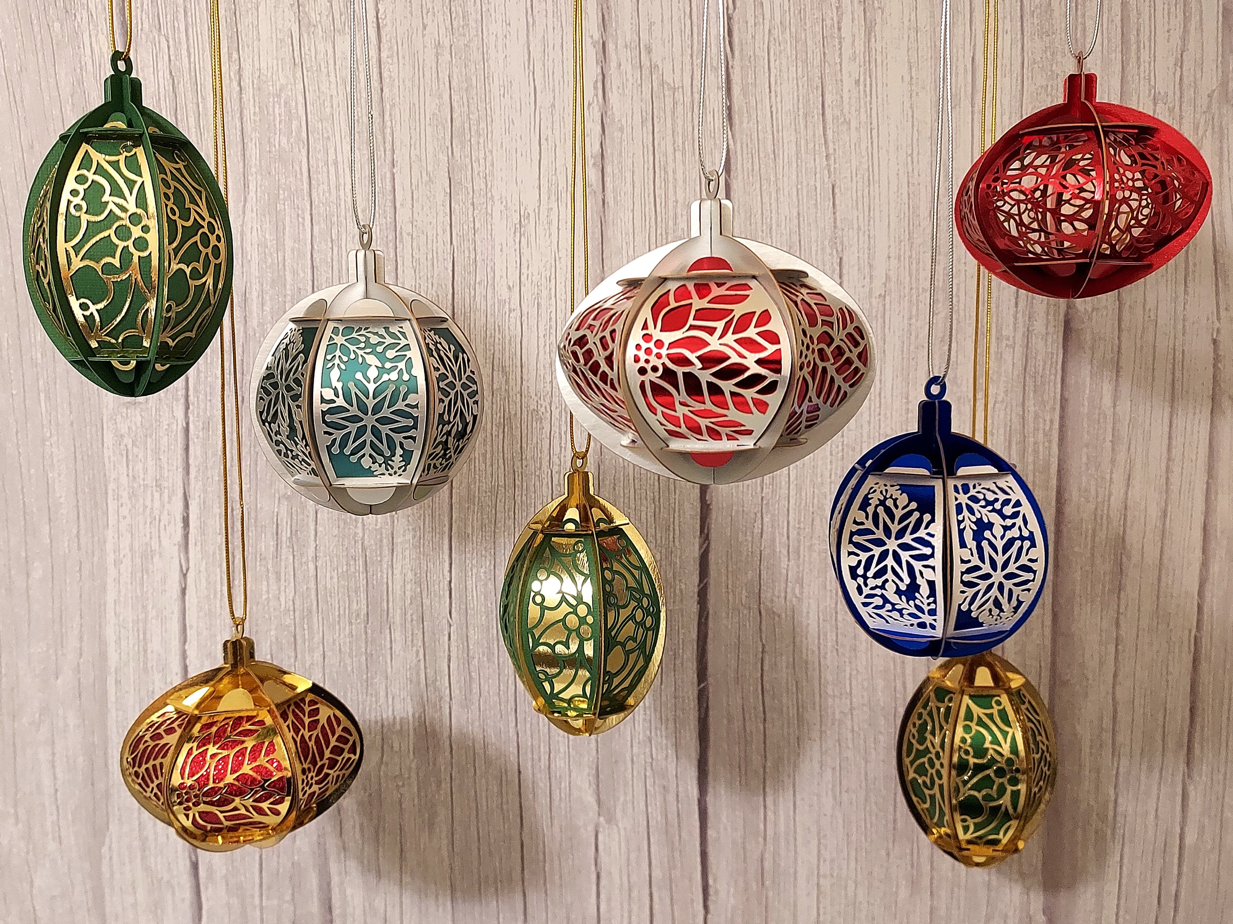 DIY Easy 3D Christmas Ornaments No Glue Template PDF and SVG - Etsy