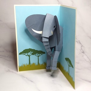 DIY Elephant Pop-up Card SVG and PDF Template for Instant Download - Etsy