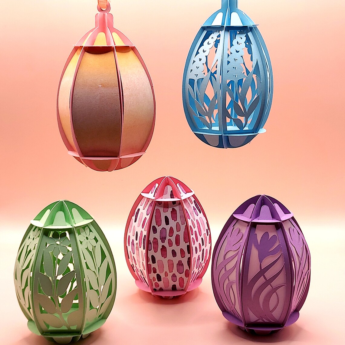 DIY Quick 3D Easter Egg No Glue Template PDF and SVG File for - Etsy