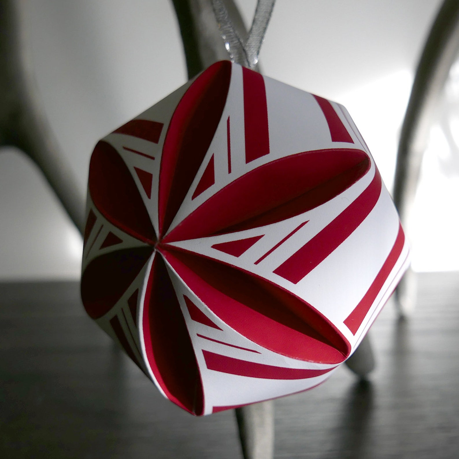 Set of 3 Easy DIY Candy Cane Print 3D Paper Sphere Ornaments, SVG & PDF ...