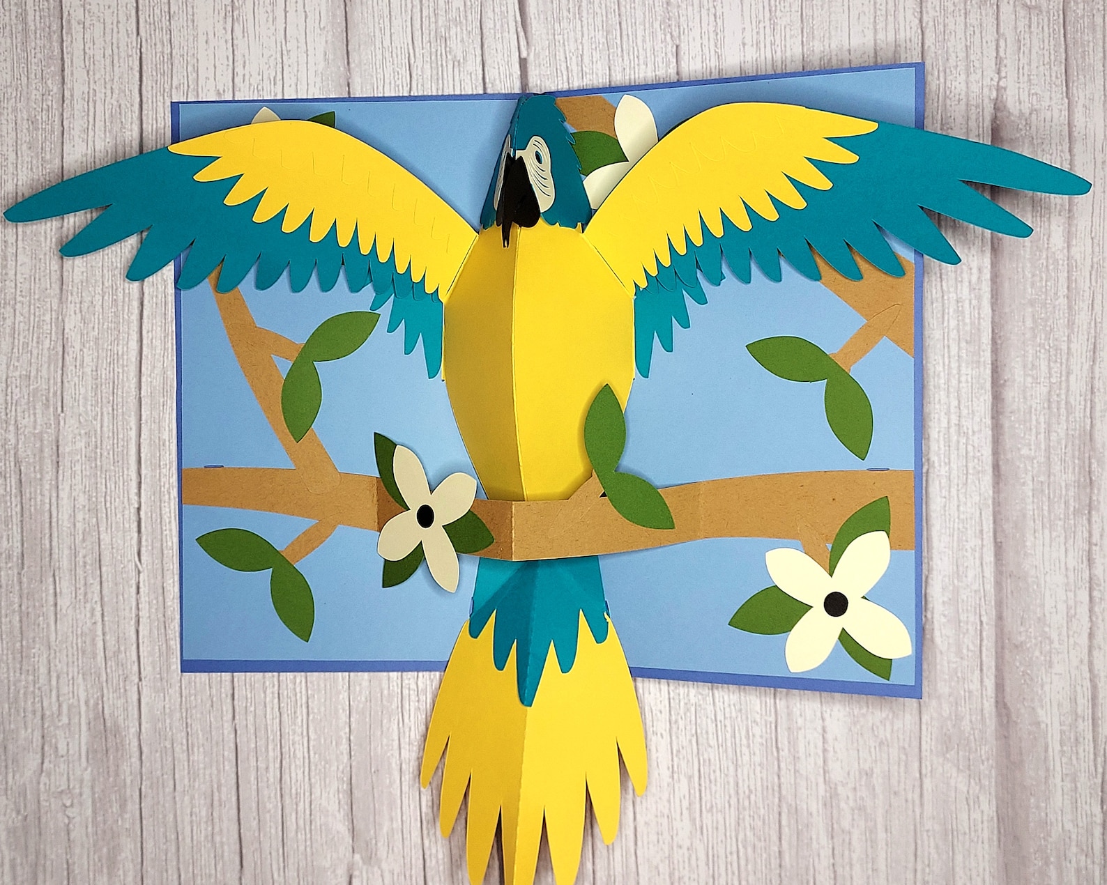 DIY Parrot Pop-up Card SVG and PDF Template for Instant Download - Etsy