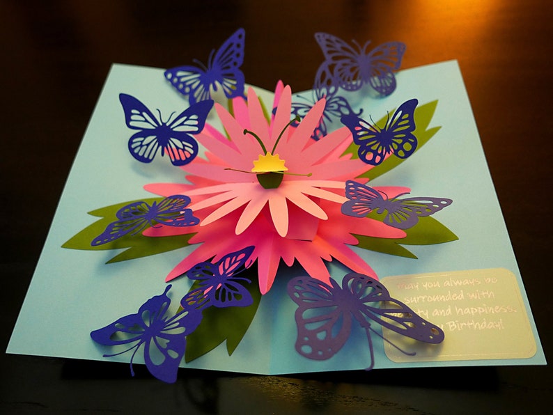 DIY Pop-up Butterfly explosion Card Template SVG | Etsy