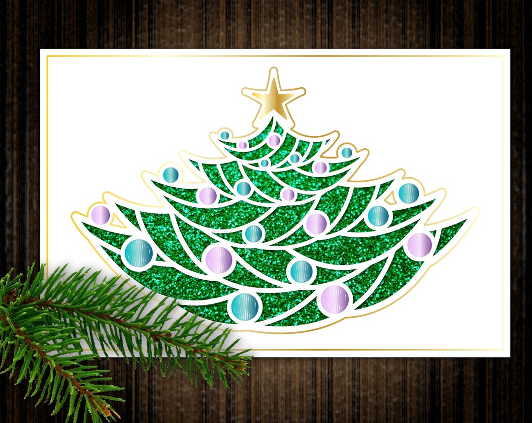 DIY Christmas Tree Card SVG and PDF Files for Instant Download - Etsy