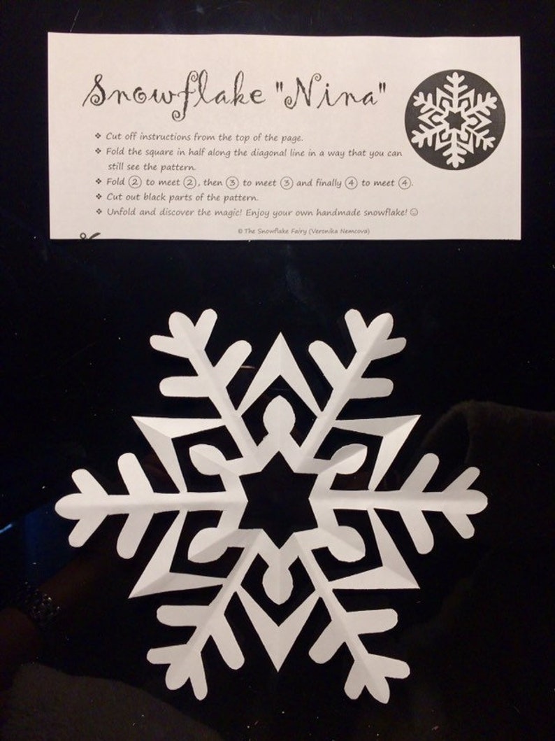 8 Paper Snowflake Patterns for Beginners PDF (digital Download) - Paper ...