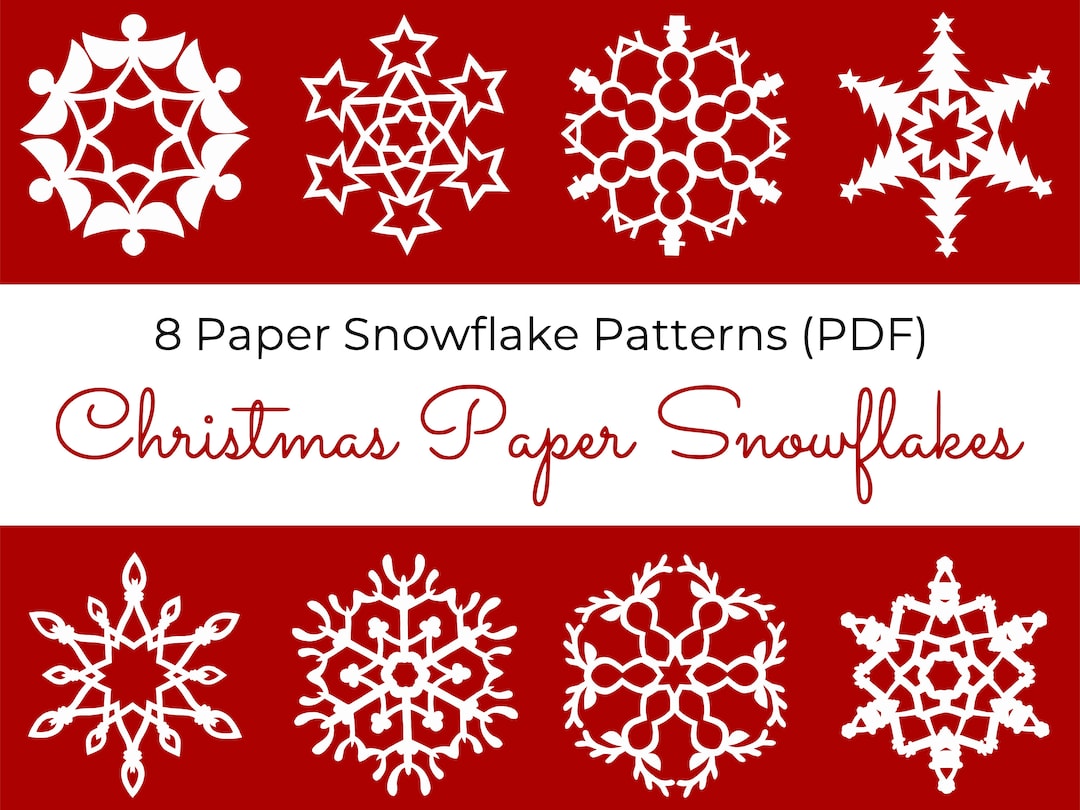 8 Christmas Paper Snowflake Patterns PDF (digital Download) - Paper ...
