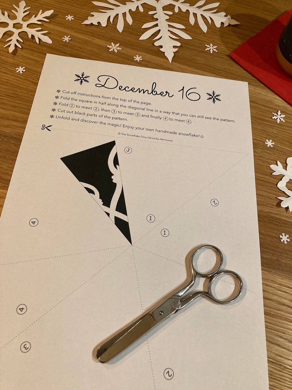 25 Paper Snowflake Patterns PDF: Christmas Advent Calendar digital ...