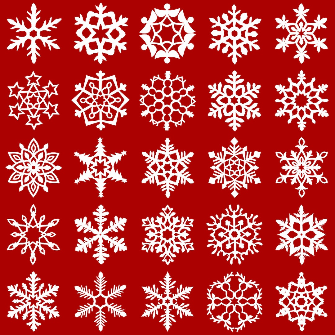 25 Paper Snowflake Patterns PDF: Christmas Advent Calendar (digital ...