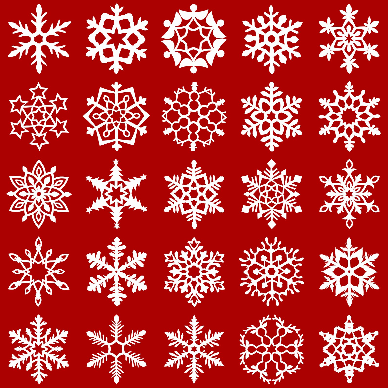 25 Paper Snowflake Patterns PDF: Christmas Advent Calendar (digital ...