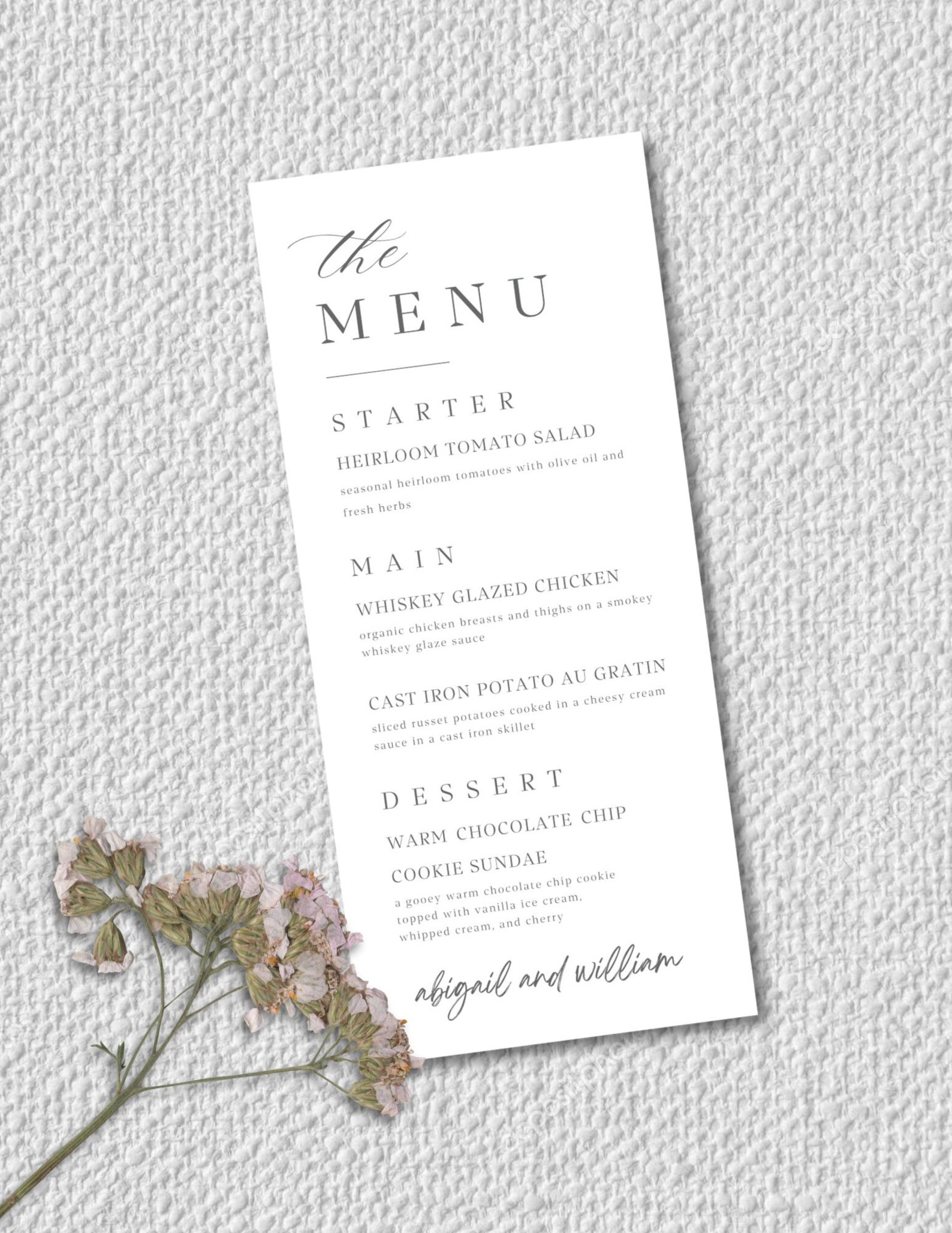 Simplistic Wedding Menu Template - Etsy