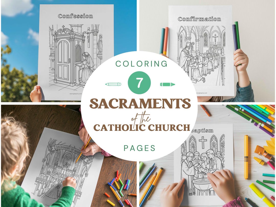 7 Sacraments Catholic Coloring Pages | Religious Education (PDF) - Etsy