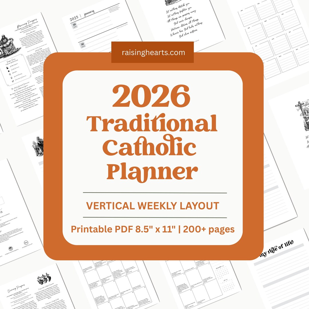 2026 Traditional Catholic Planner: Latin Mass Calendar, Vertical Layout ...