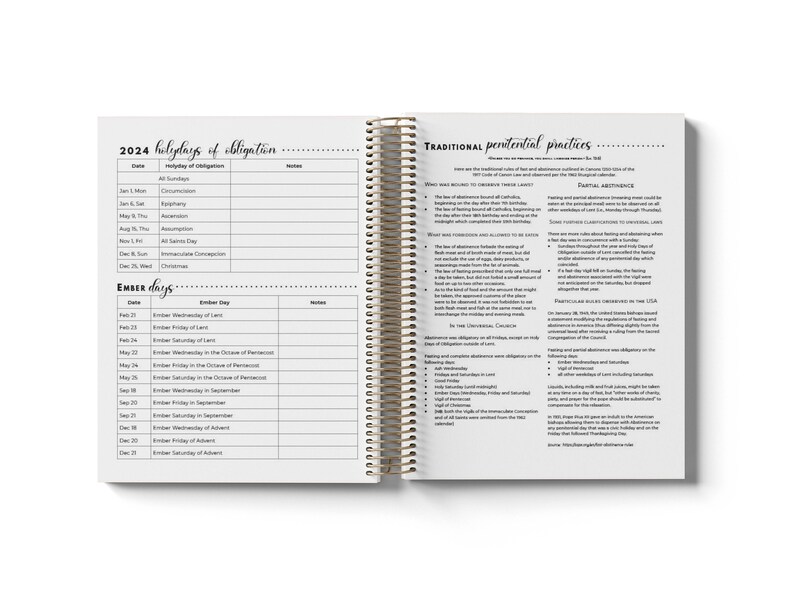 2024-2025 Traditional Catholic Planner Spiral 7 x 9 FREE US SHIPPING ...
