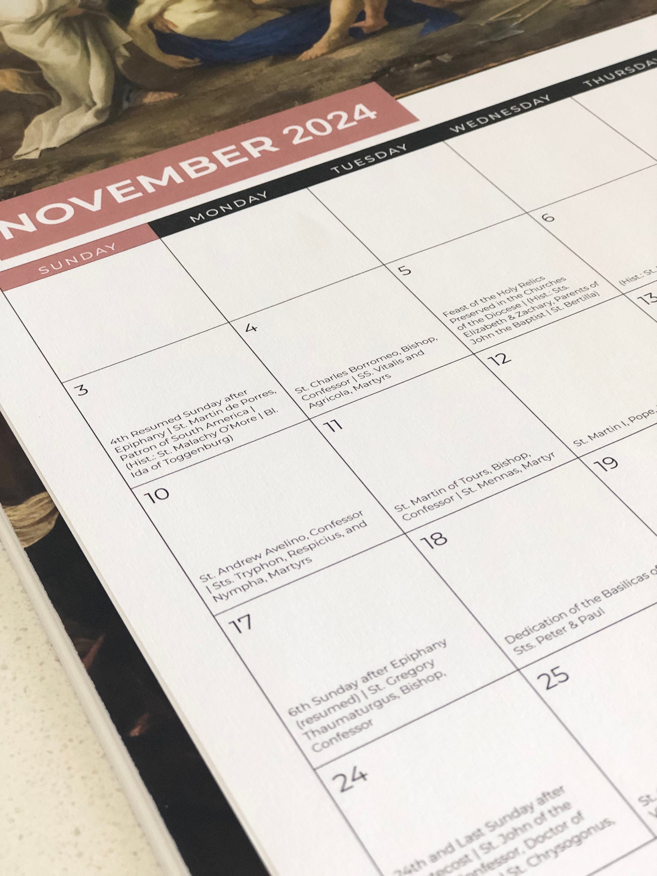 2024 Traditional Catholic Wall Calendar Tabloid 11 X 17 Size Old ...