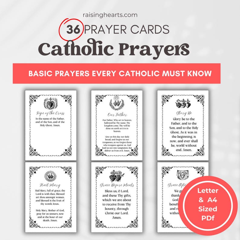 Vintage Catholic Prayer Cards: Traditional Devotional Art (PDF) - Etsy