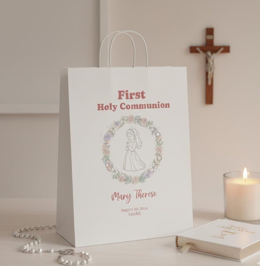 Personalized First Holy Communion Gift Bag, Custom Party Favor - Etsy
