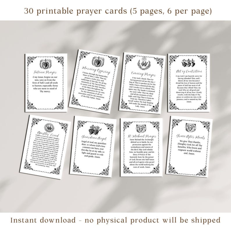 Vintage Catholic Prayer Cards: Traditional Devotional Art (PDF) - Etsy