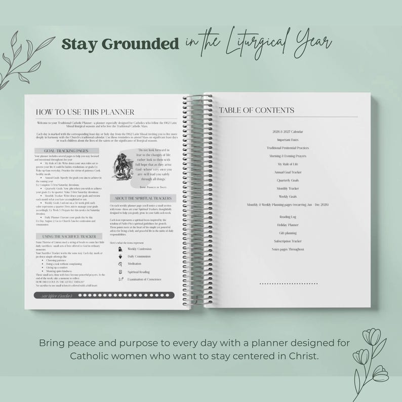 2026 Traditional Catholic Planner: Vertical Weekly Layout - Etsy