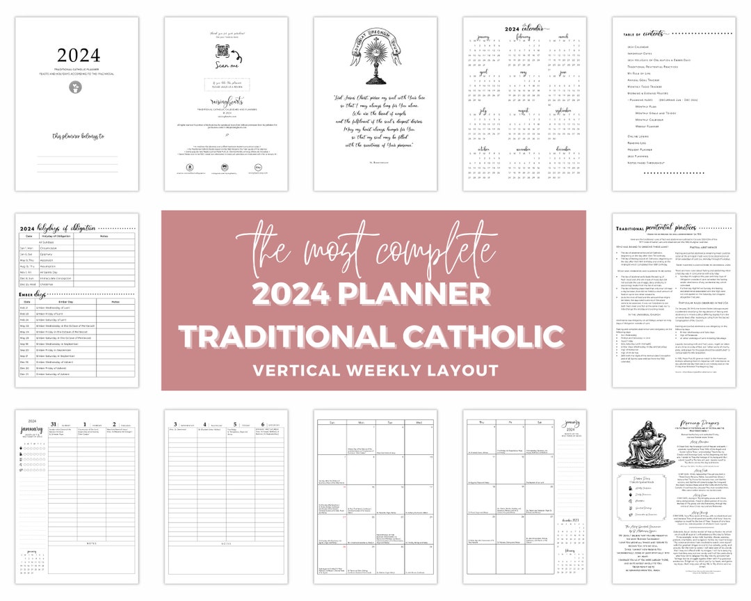 2024 Planner With Traditional Catholic Feasts PDF Printable 7 X 9 Size ...